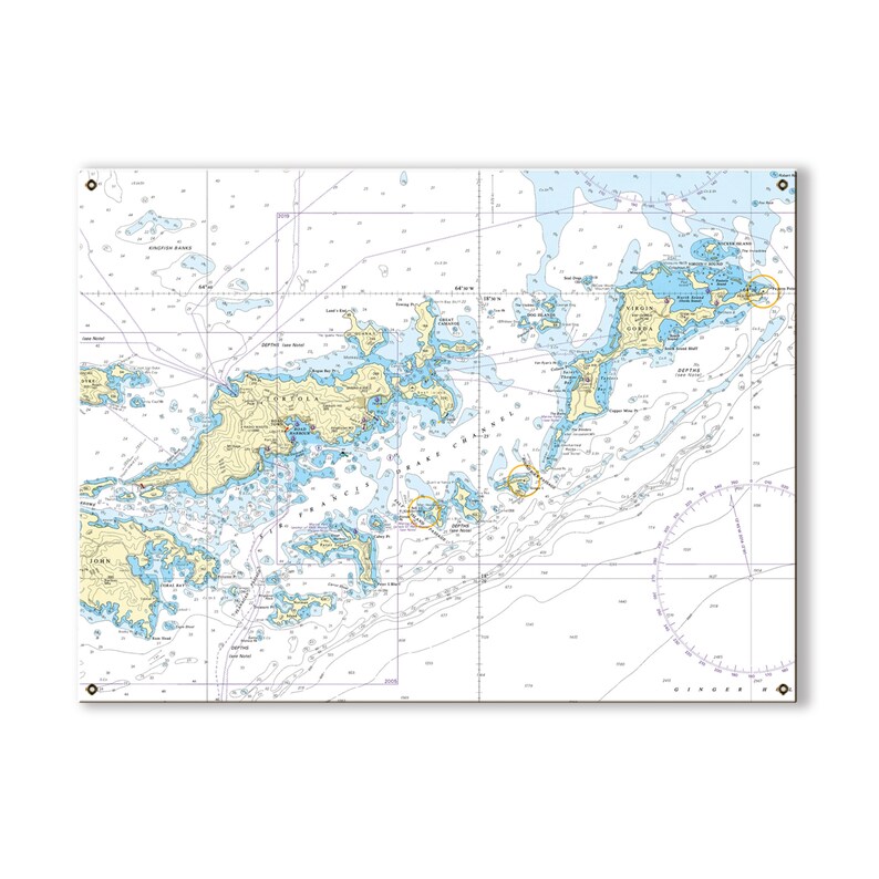 Tortola Virgin Gorda BVI Nautical Chart Sign / Made to Order - Etsy Ireland