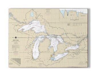 Depth Chart Great Lakes - Etsy