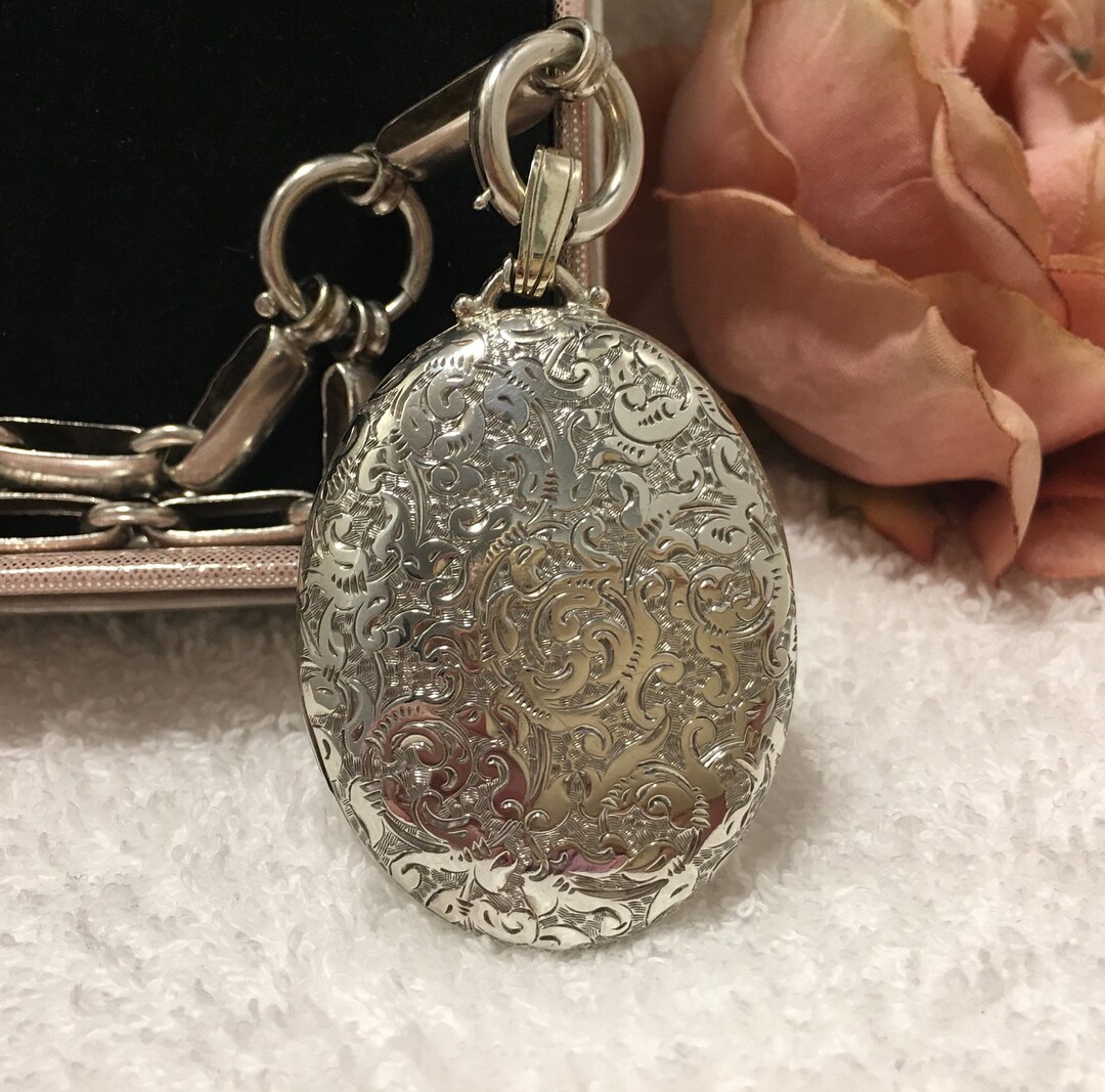 Magnificent Antique VICTORIAN Solid Silver LARGE Locket-superb ...