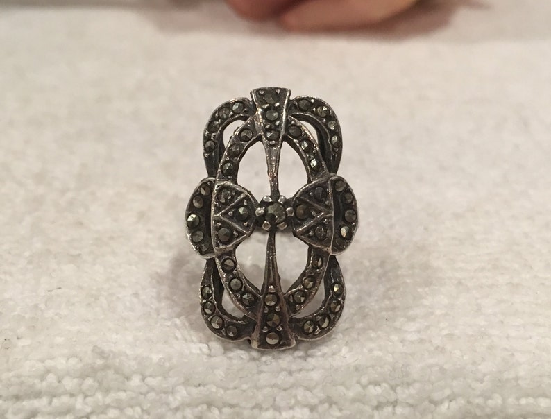 Absolutely SUPERB Vintage Sterling SILVER & MARCASITE Art Deco | Etsy