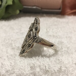 Stunning Vintage Antique ART DECO Sterling Silver and MARCASITE Ring ...