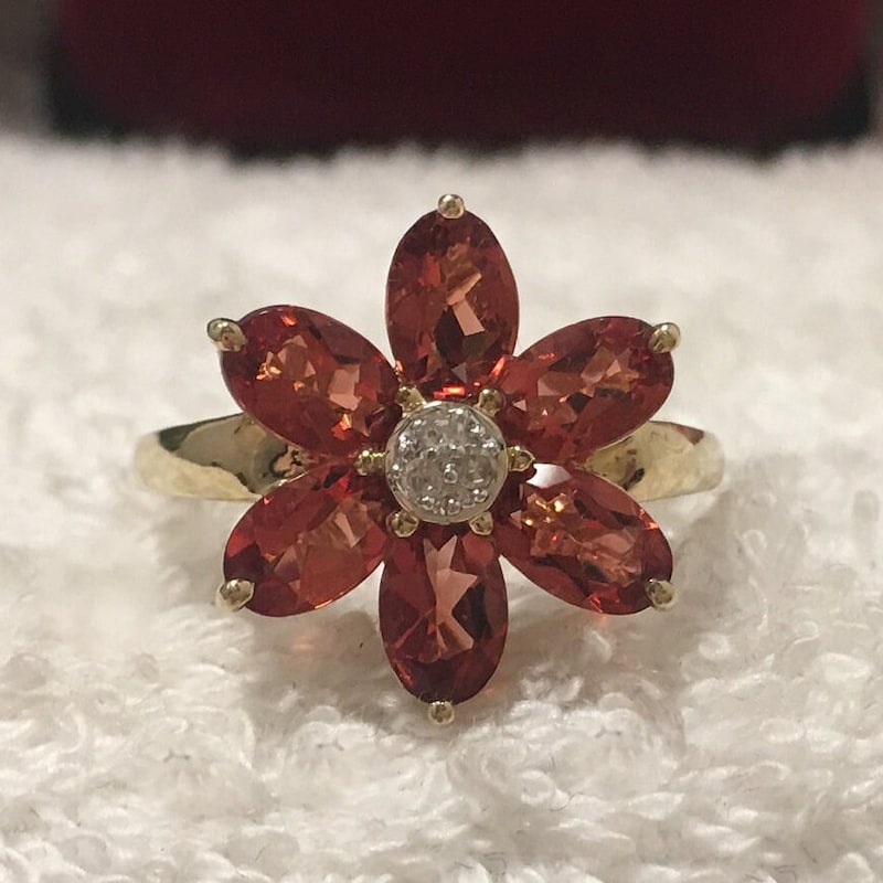 Orange Flower Ring - Etsy