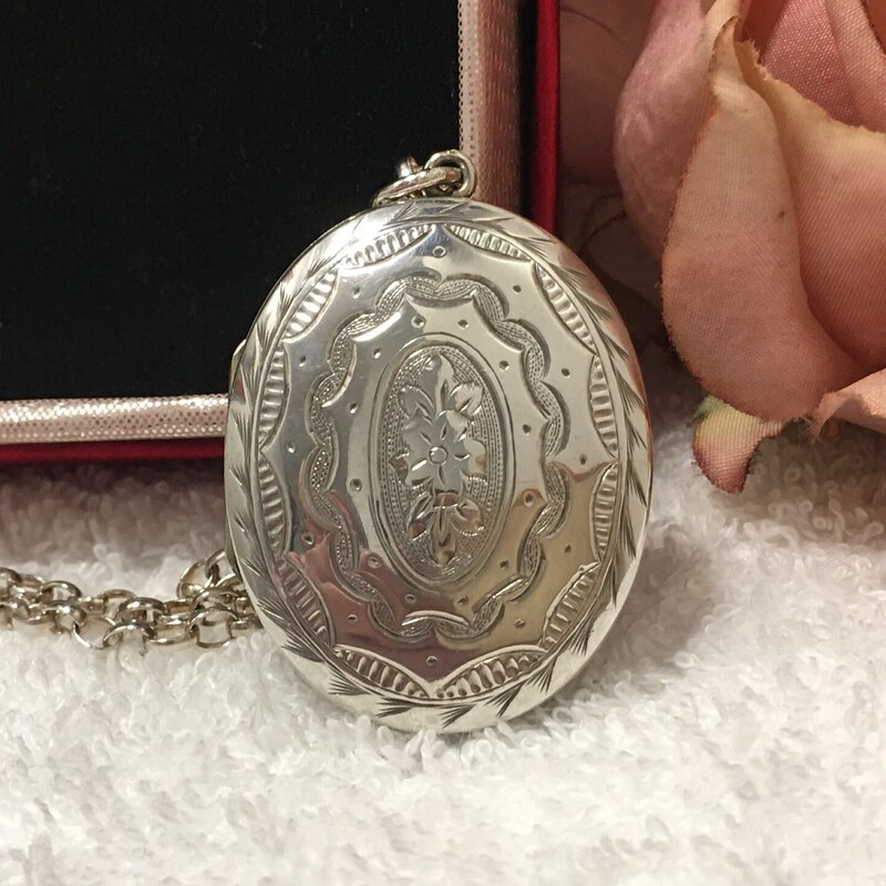 Large Silver Locket - Etsy