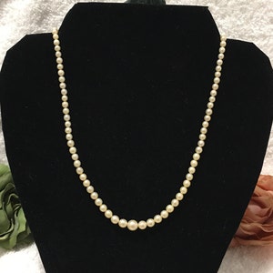 Absolutely Stunning Vintage 1940's Genuine MIKIMOTO Cultured PEARL Necklace-graduated Pearls ...