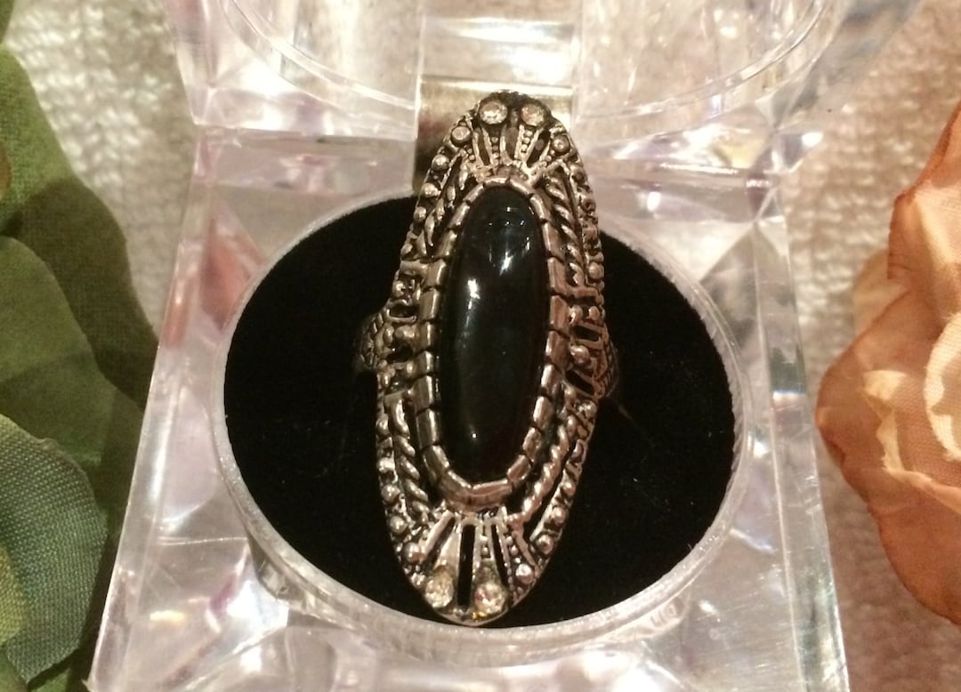 Incroyable bague vintage ELNA en argent sterling et ONYX noir, design ...