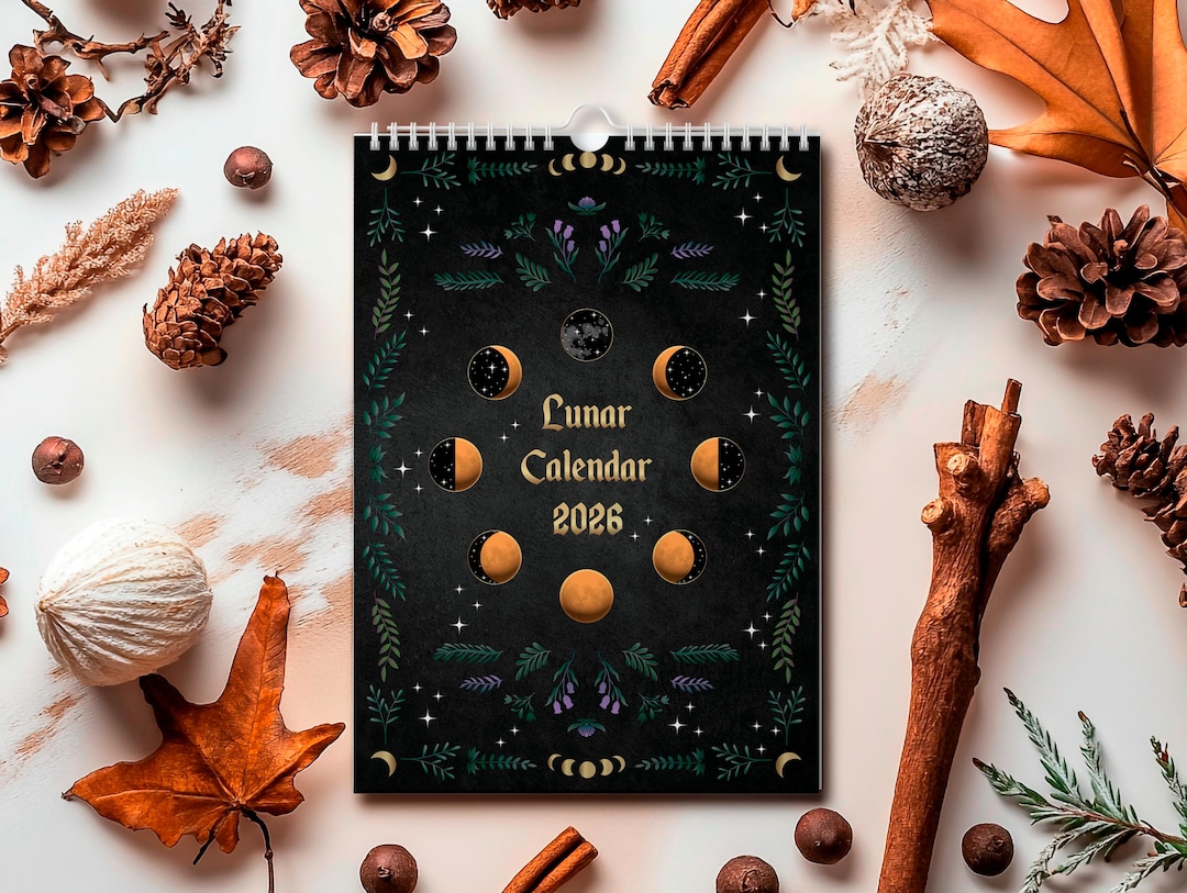 Lunar Calendar 2026 Moon Phases Astrology Zodiac Calendar Magical Moon ...