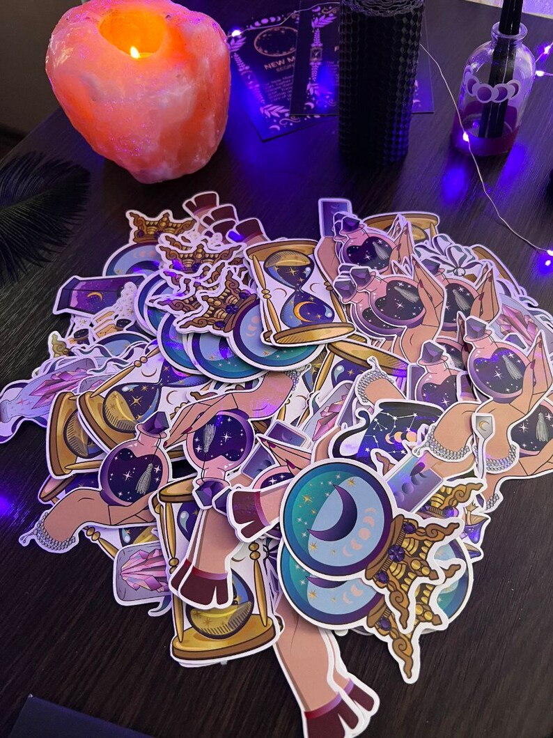 7 Stickers Set Magical Stickerpack Lunar Moon Cycle Witchy - Etsy