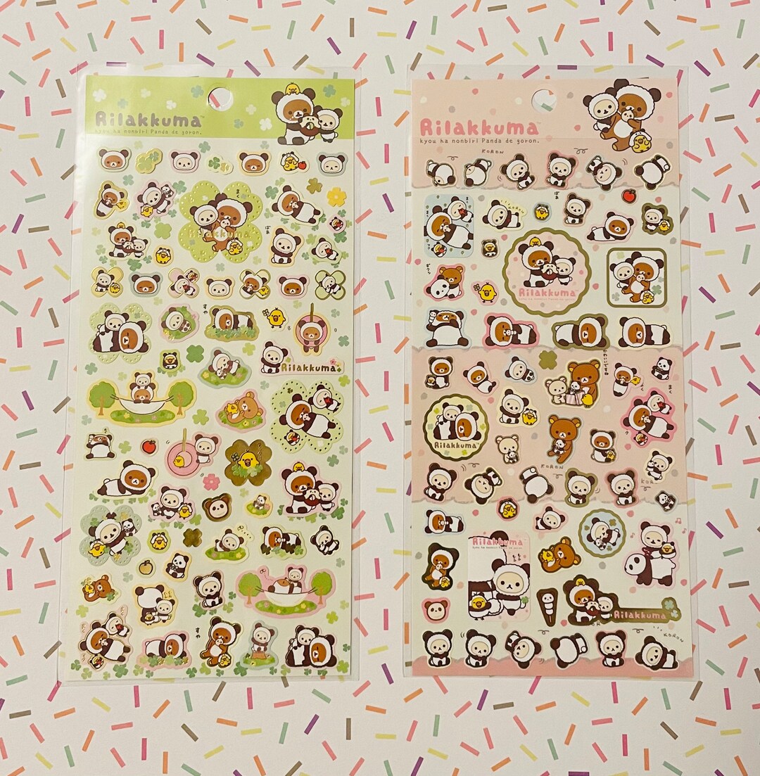San-x Rilakkuma Sticker Sheet: Panda Dress up 2015 - Etsy