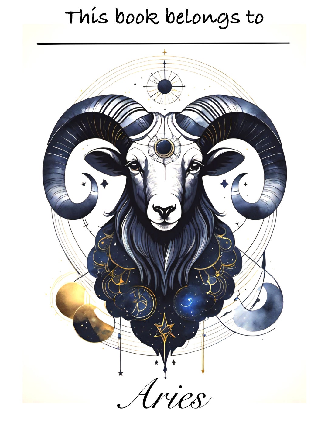 Zodiac Sign Journal Pages Aries Dream Diary Gratitude Journal Notes ...