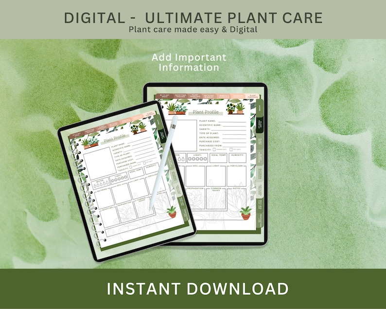 Houseplant Journal Printable Plant Care Planner Tracker Gift for ...