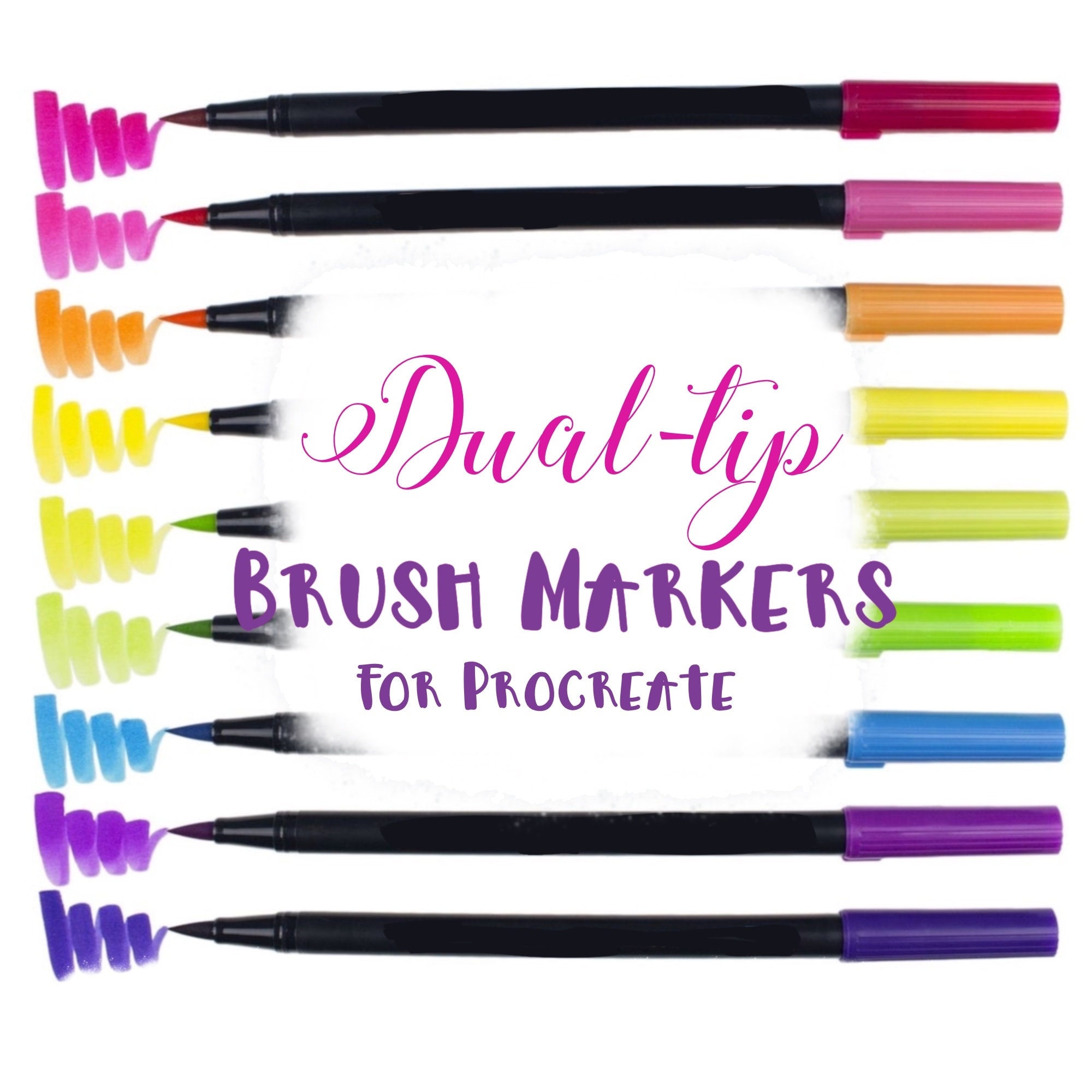 15 Brush Marker Pens Procreate Brushes For, Digital Art, Card Making ...