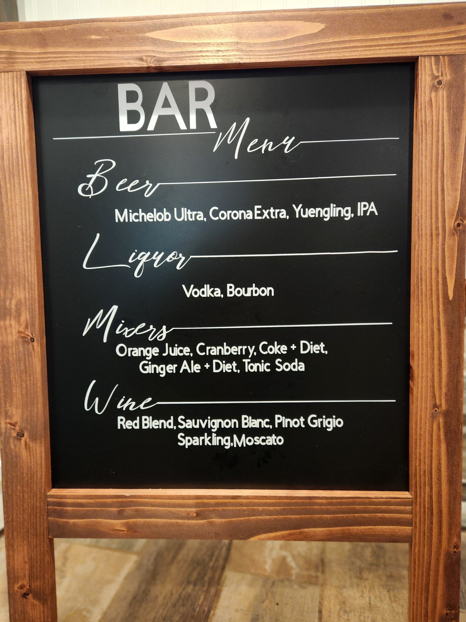 Bar Menu | Custom Sidewalk Sign | A-frame Sign | Business Sign | Custom ...