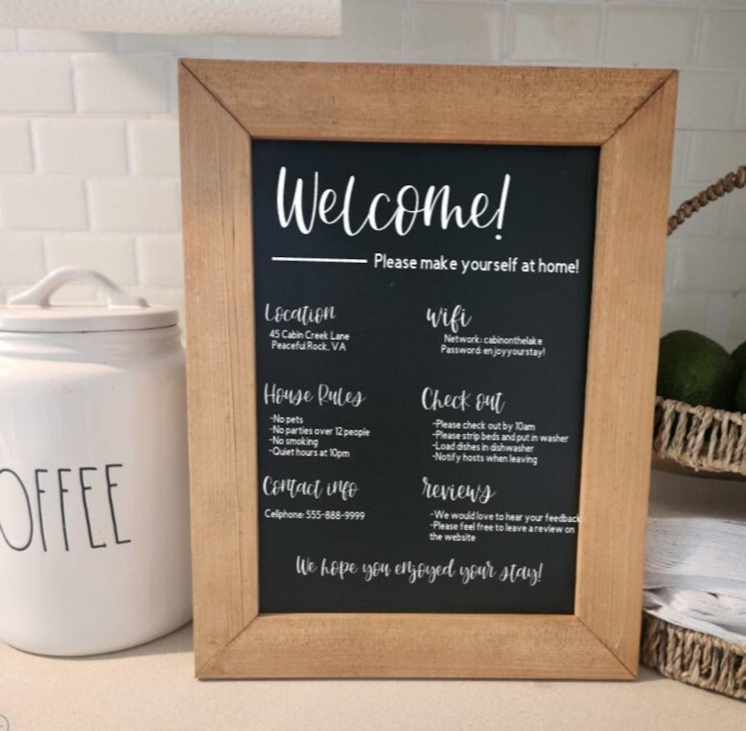 Welcome Sign for Airbnb Hosts, Vacation Rental Sign, Guest Arrival ...