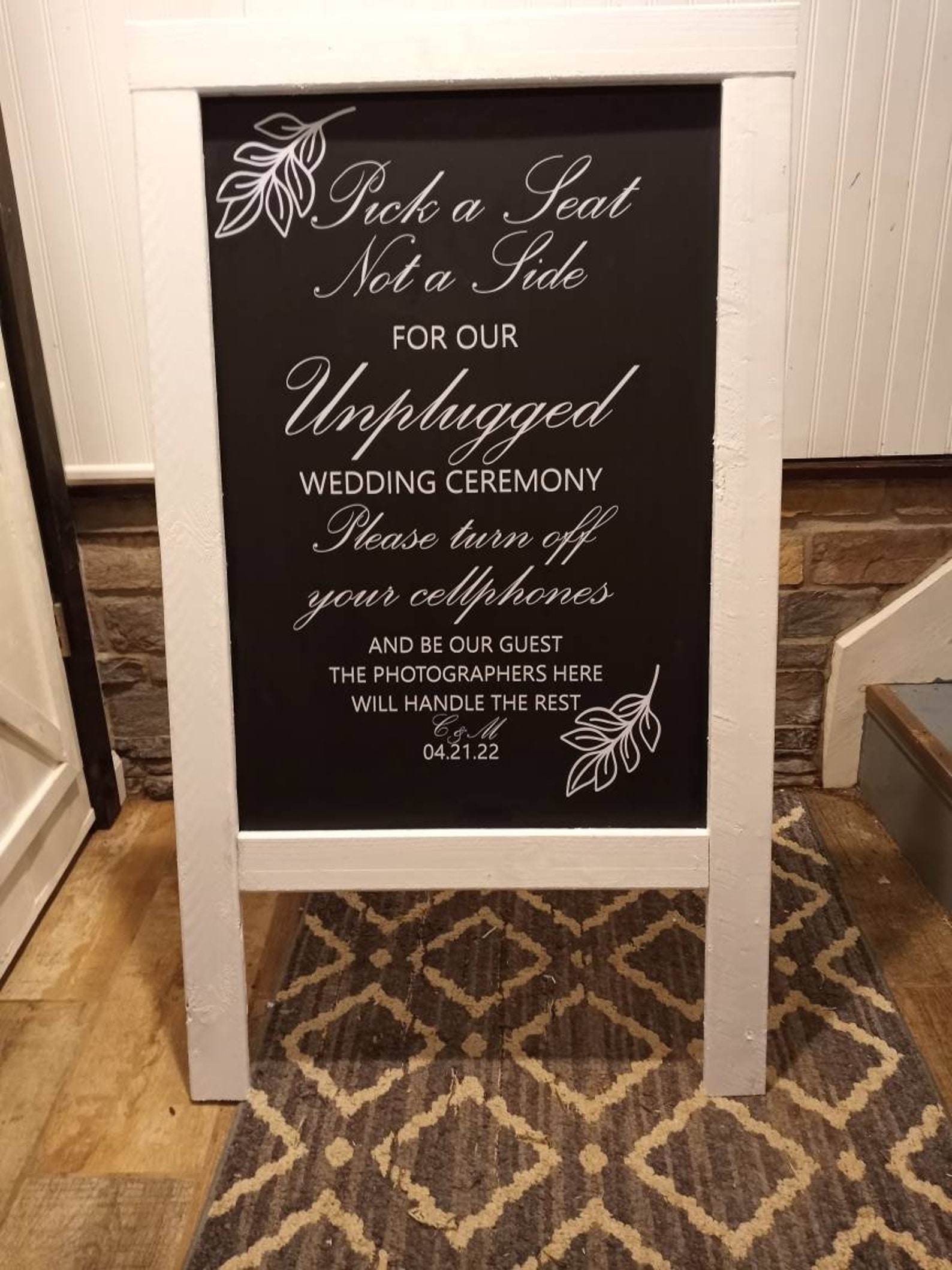 Pick a Seat, Not a Side Wedding Chalkboard, Easel, Stand,wedding Sign ...