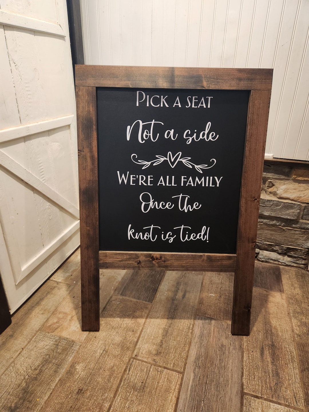 Pick a Seat, Not a Side Wedding Chalkboard, Easel, Stand,wedding Sign ...