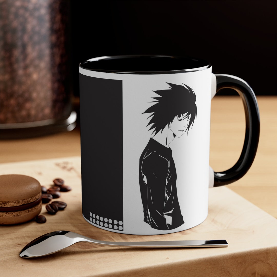 Anime Coffee Mug, L Mug, Death N0te Cup, Anime cup, Accent Coffee Mug ...