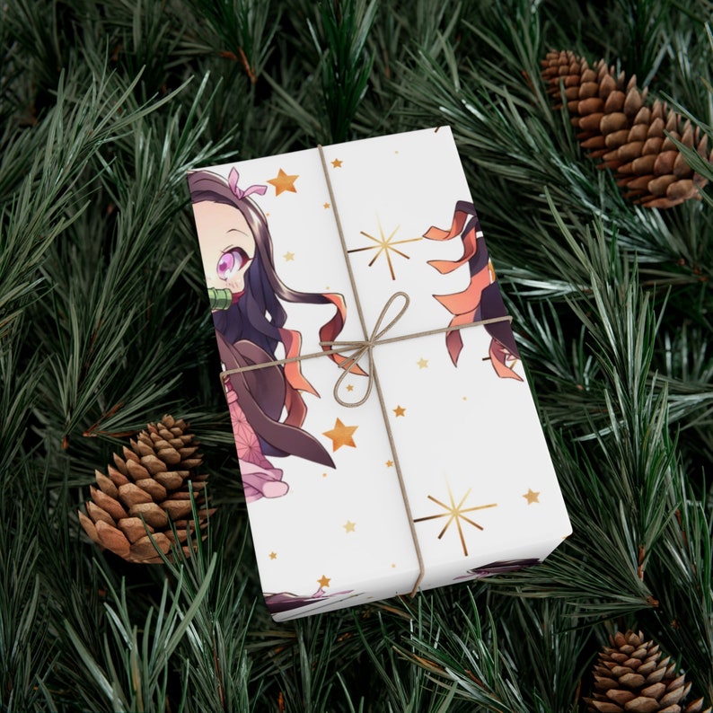 Nezuko Gift Wrap Papers, Demon S Anime Wrap Paper, Anime Wrapping Paper ...