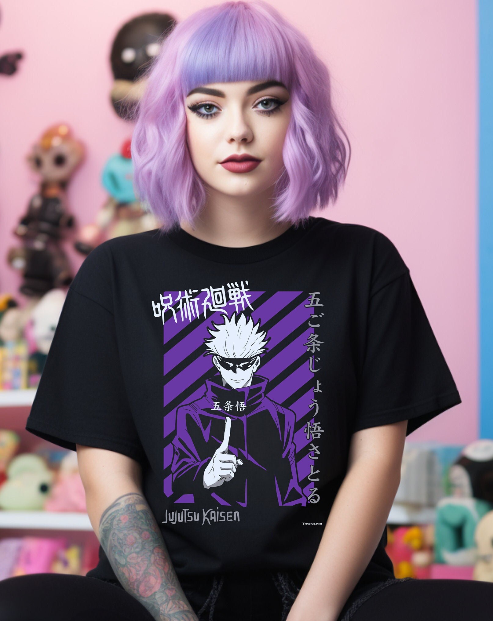 Gojo Satoru Tee, Jujutsu K Anime T-shirt, Anine Tee, Gift for Anime ...