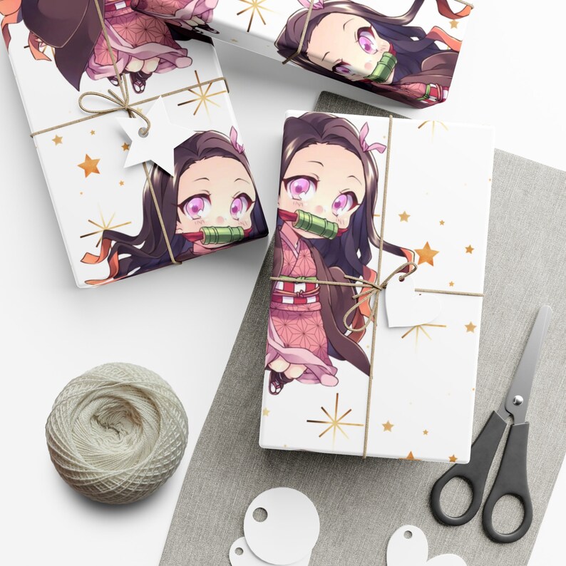 Nezuko Gift Wrap Papers, Demon S Anime Wrap Paper, Anime Wrapping Paper ...