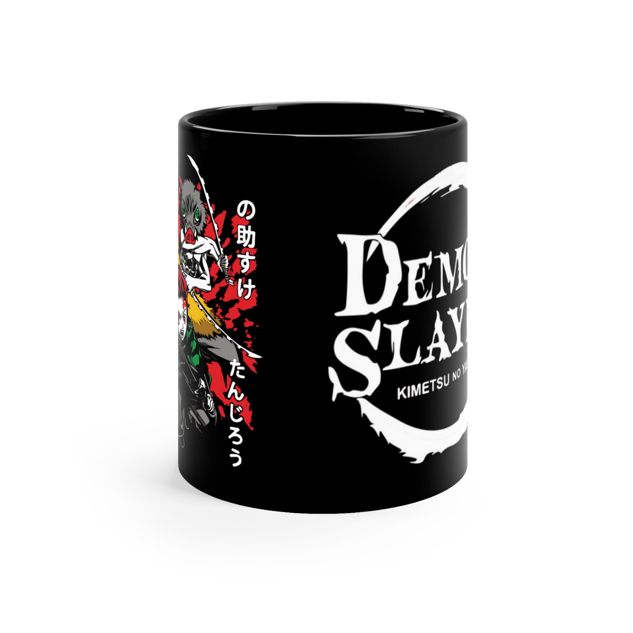 Anime Mug, Demon Anime Mug, Tanjiro Mug, Otaku Black Mug, Gift for ...