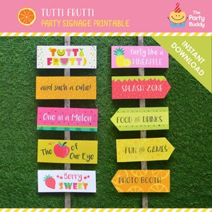 Tutti Frutti Birthday Signage Decoration | Fruit Fruity Party Sign ...