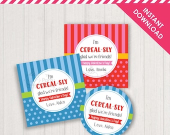 Cereal Valentine Printable - Etsy