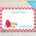 Cooking Party Thank You Card | Girls Little Chef Birthday Red Theme ...
