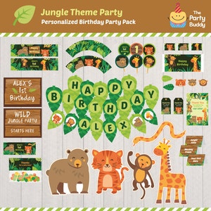 Jungle Safari Wild Animals Theme Birthday Party Pack | Boys Girls ...