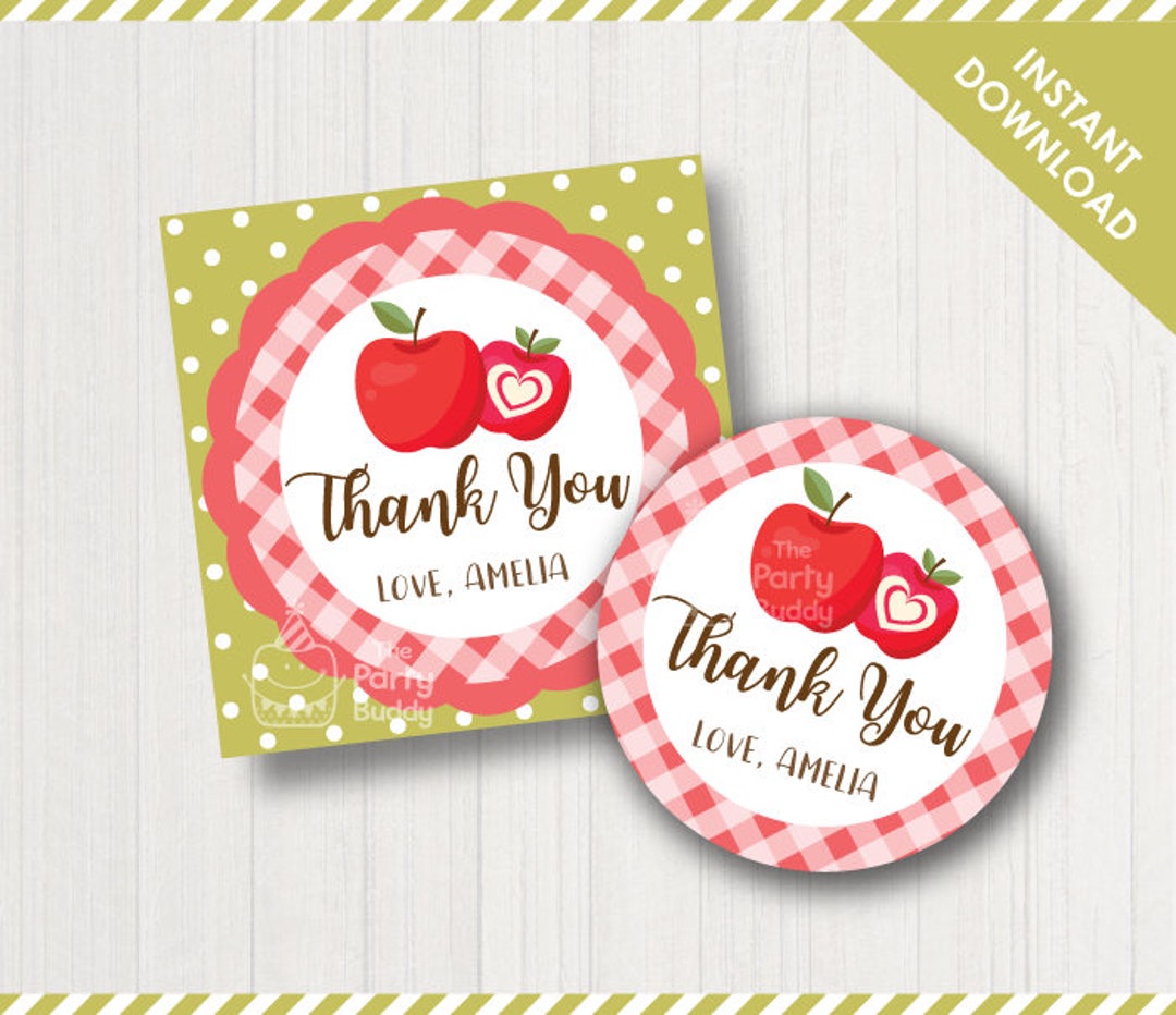 Apple Favor Tag Thank You Tag Printable | Apple of Our Eye | Orchard ...