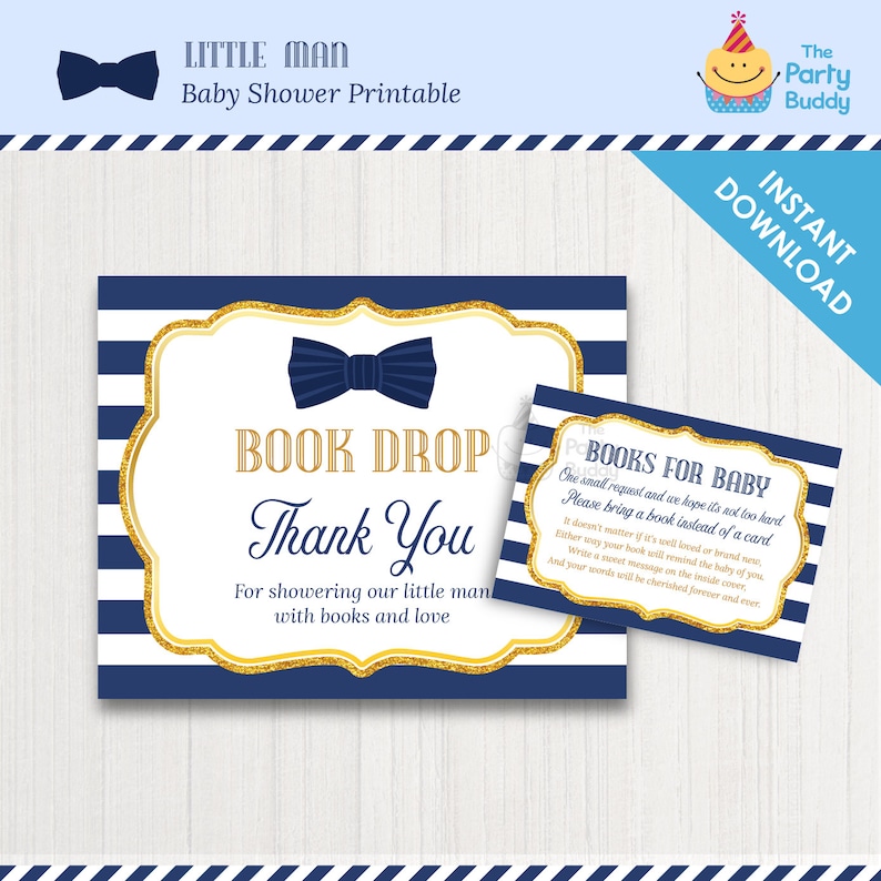 Bring a Book Request Insert & Poster Sign Navy Blue Gold - Etsy