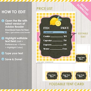 Pink Lemonade Stand Printable Kit | Sunshine Party Decor | INSTANT ...