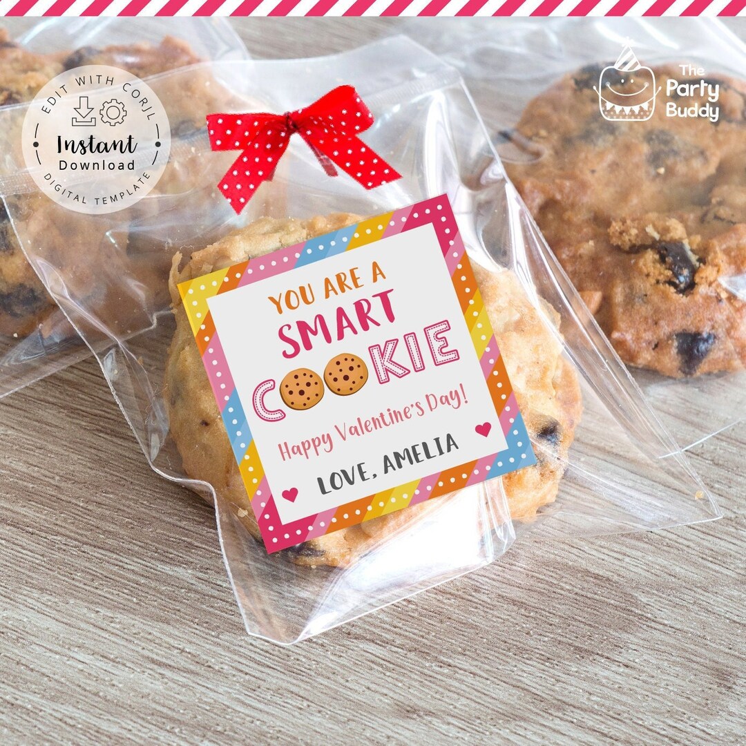 Valentine Smart Cookie Printable Tags | Kids Classroom Valentines ...