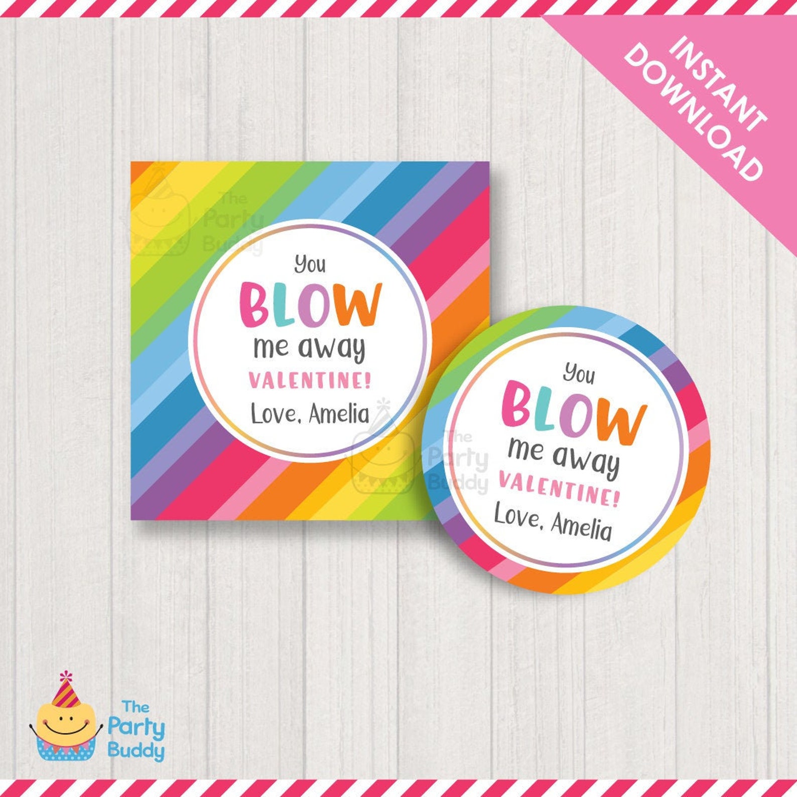 You Blow Me Away Valentine Tag Printable Kids Valentines Day - Etsy