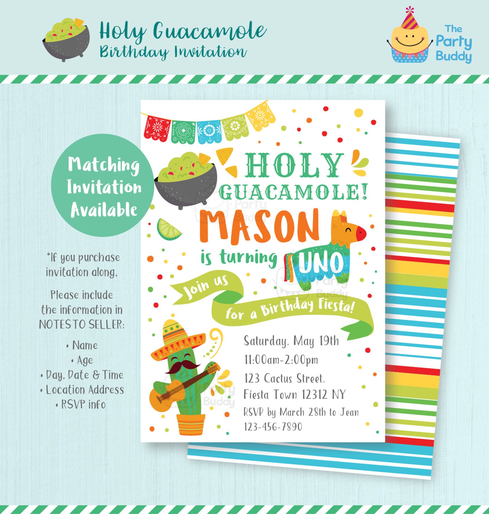 Holy Guacamole Fiesta Party Pack | Avocado Cactus Birthday Decoration ...