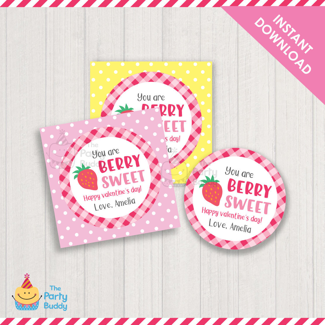 Berry Sweet Valentine Tag Printable | Kids Valentines Day Favor Treat ...
