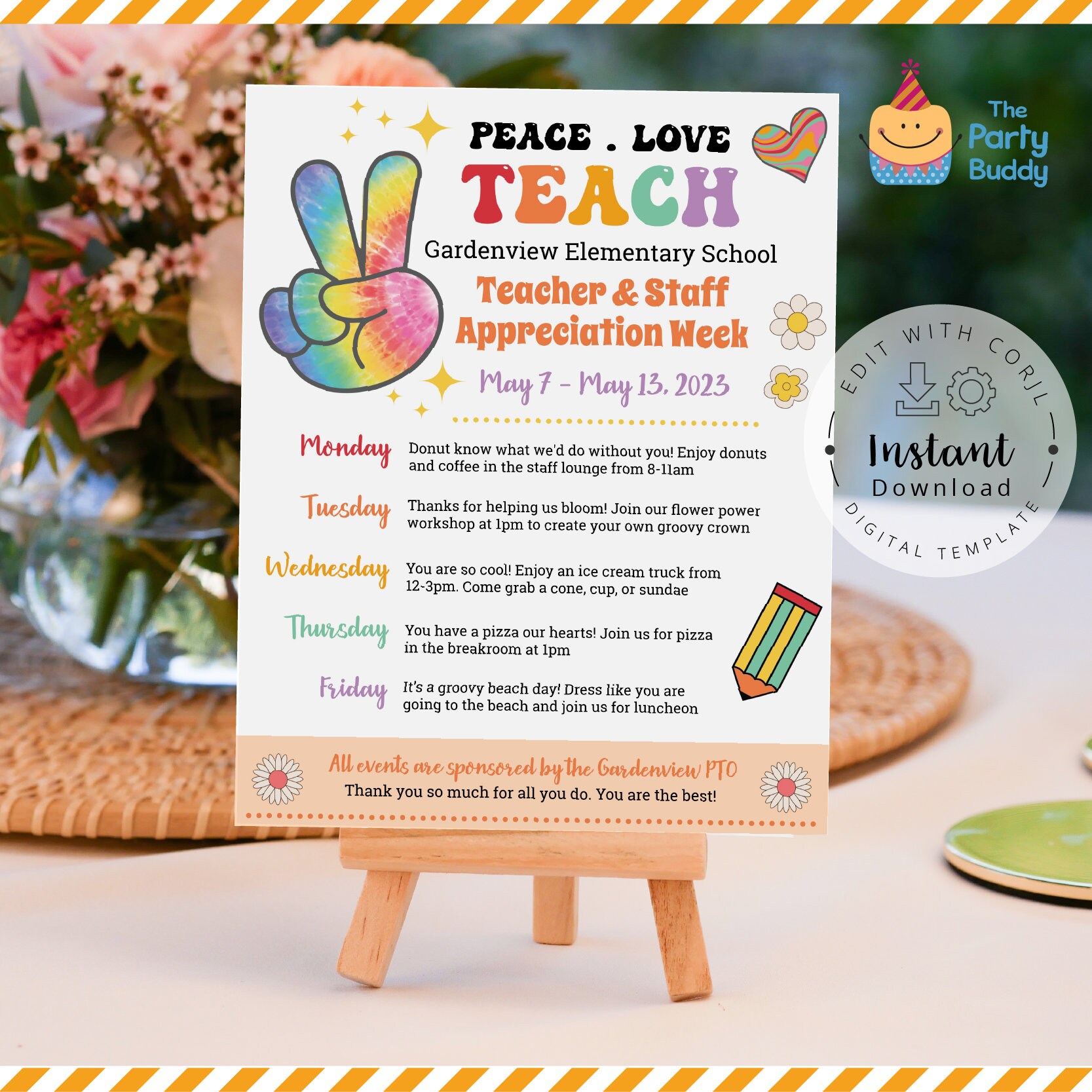 Peace Love Teach Teacher Appreciation Week Itinerary | Groovy School ...