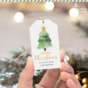 Elegant Christmas Gift Tags Bundle Gold Green Printable Holiday Favor ...