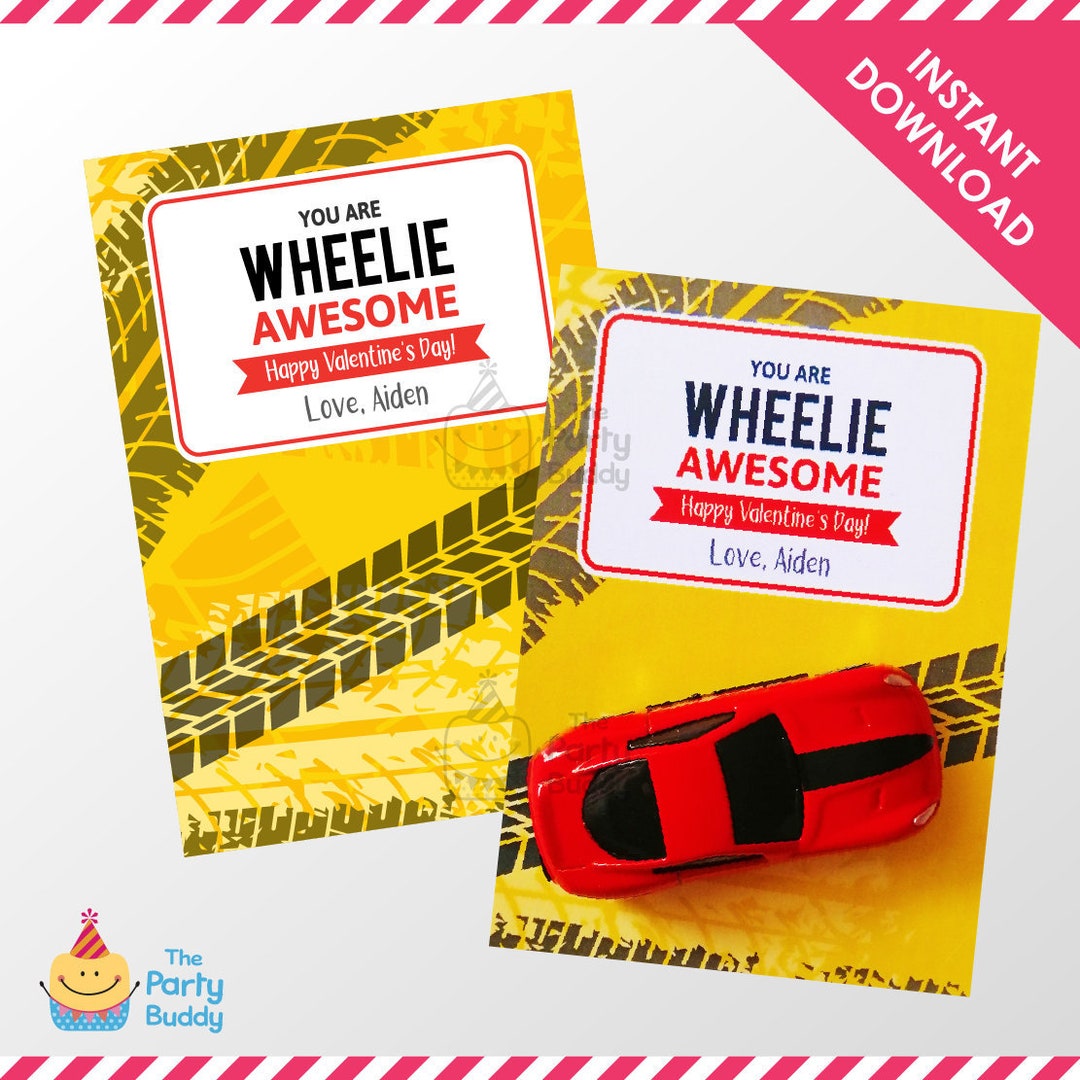 Valentine Wheelie Awesome Tag Printable | Kids Classroom Valentines Day ...