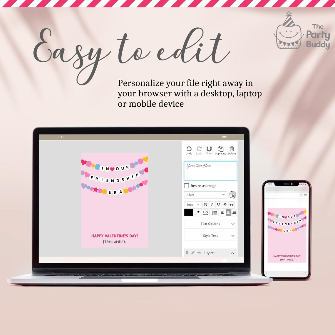 Valentine Card Friendship Era Bracelet Gift Printable | Classroom ...