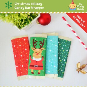 Christmas Chocolate Bar Wrapper DIY Favors Candy Wrap - Etsy