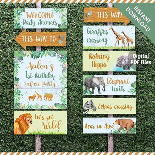 Safari Party Sign Birthday Decoration Jungle Party Welcome - Etsy