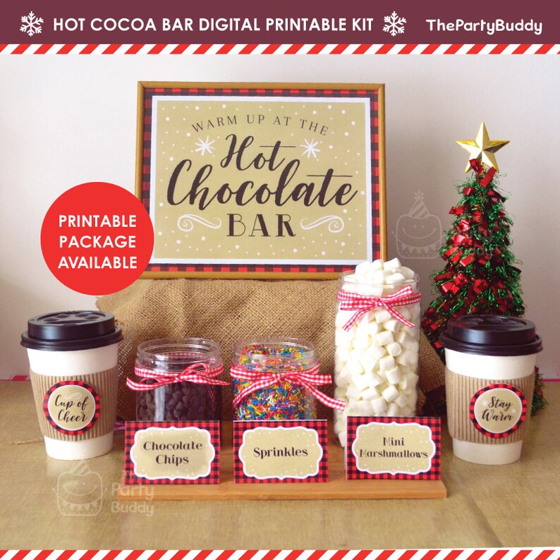 Hot Chocolate Bar Table Sign 8x10 Digital Printable Winter | Etsy