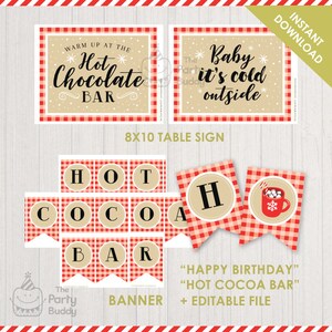 Hot Cocoa Bar Printable Kit | Winter Holiday Birthday Party | INSTANT ...