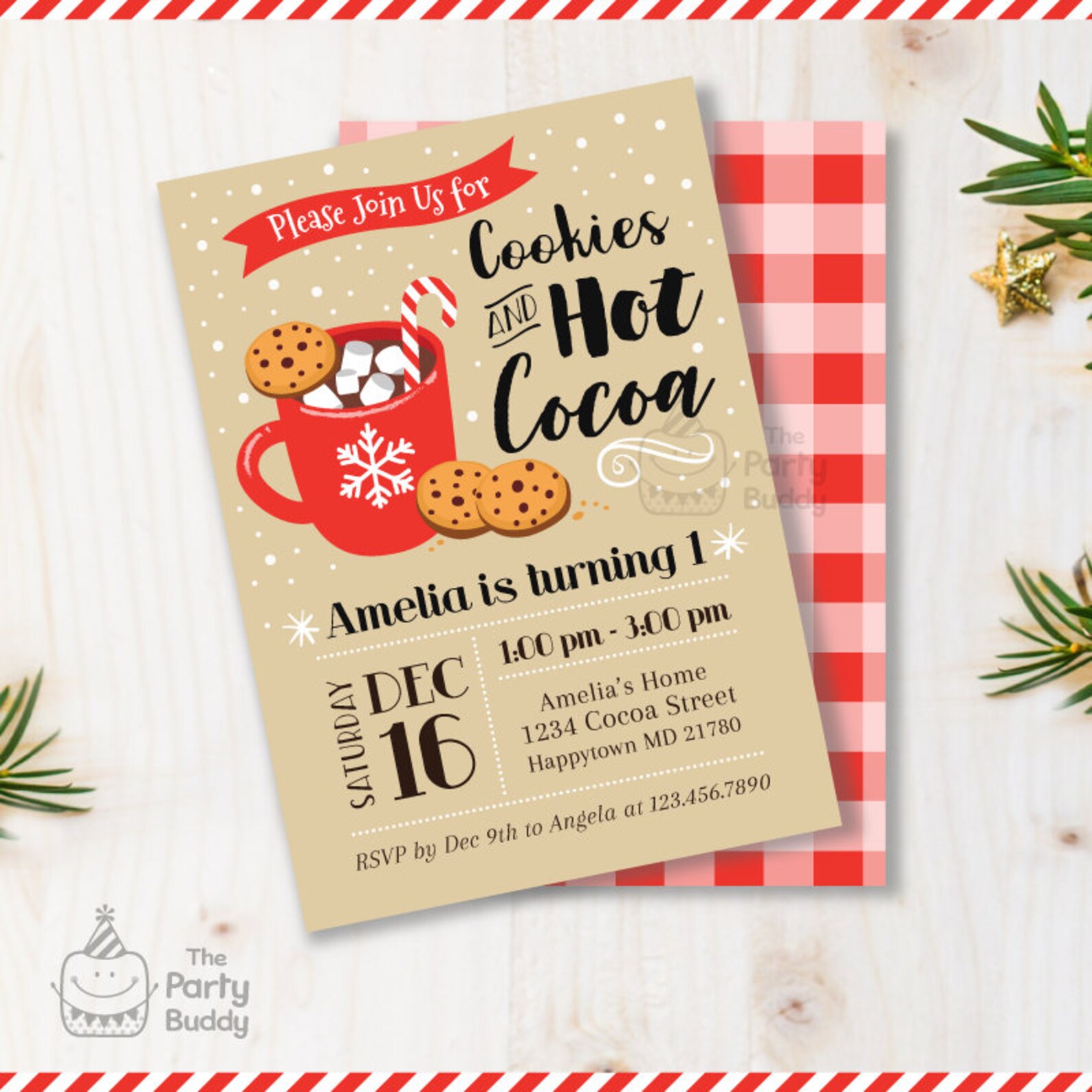 Cookies and Hot Cocoa Invitation Winter Holiday Birthday Party ...