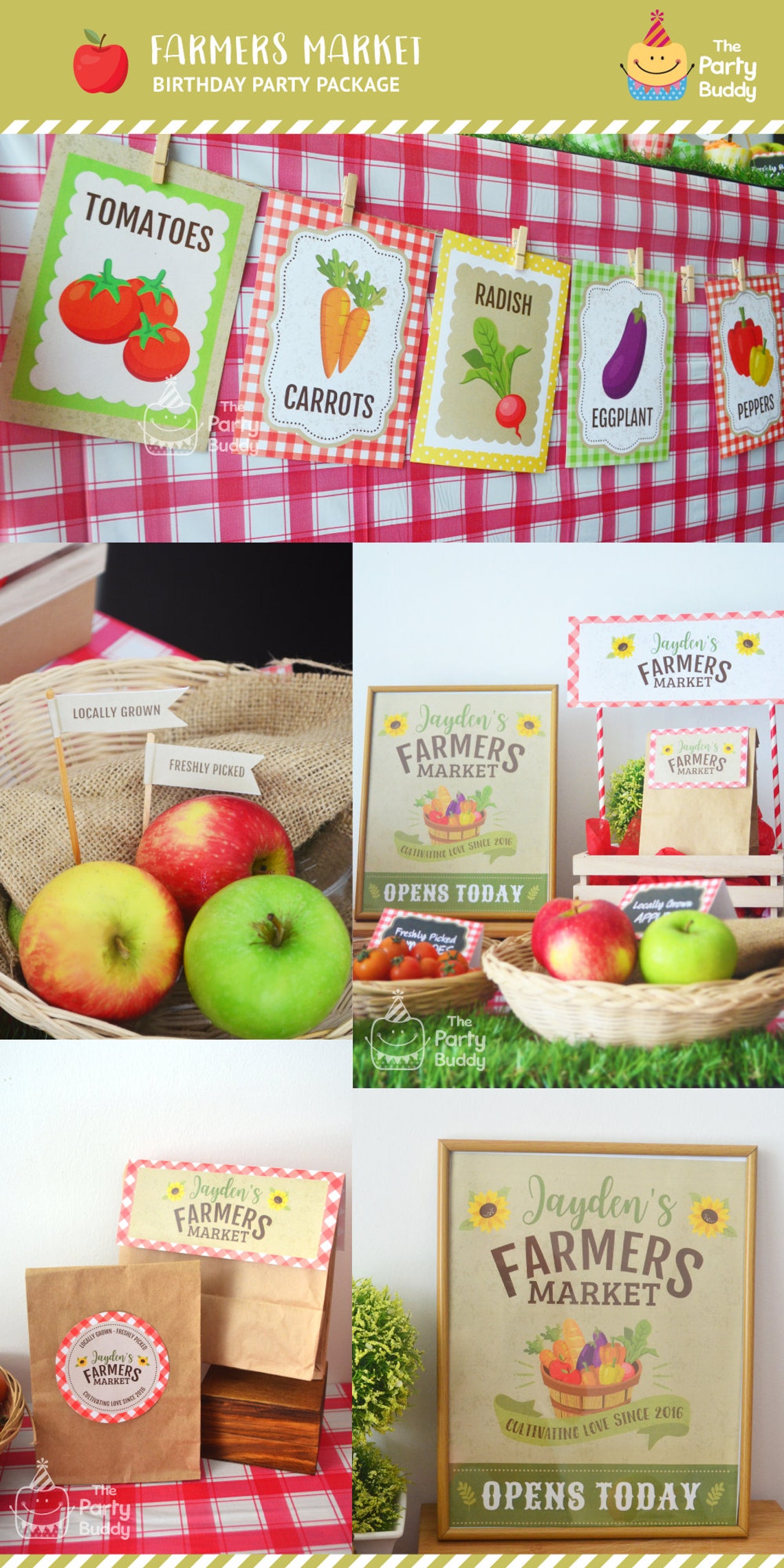 Farmers Market Party Printable Bundle Pack | Boys Girls Garden Birthday ...
