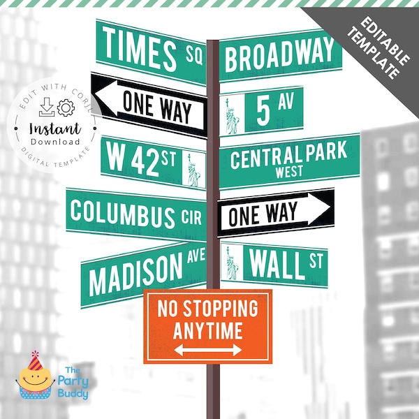 City Street Sign - Etsy