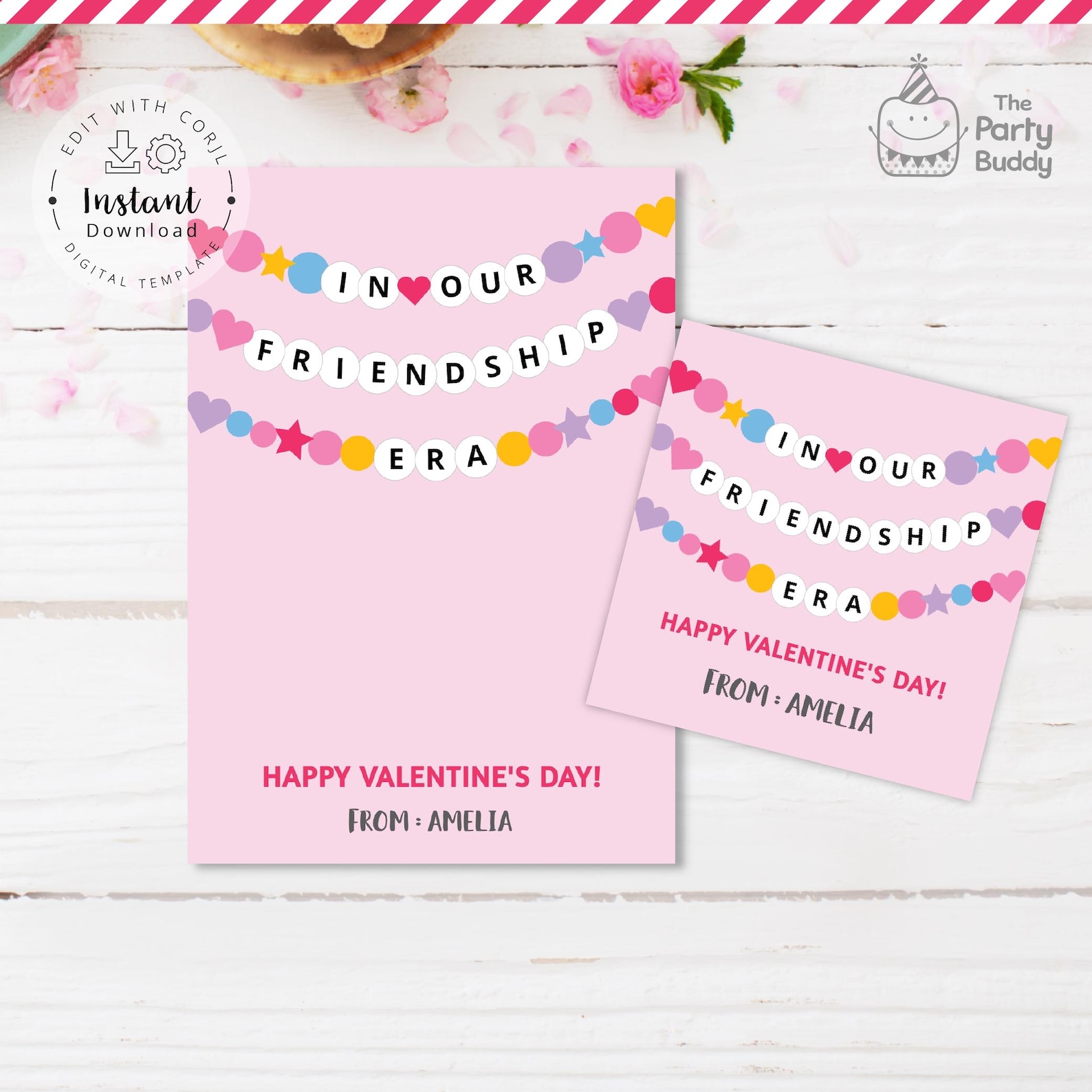 Valentine Card Friendship Era Bracelet Gift Printable | Classroom ...