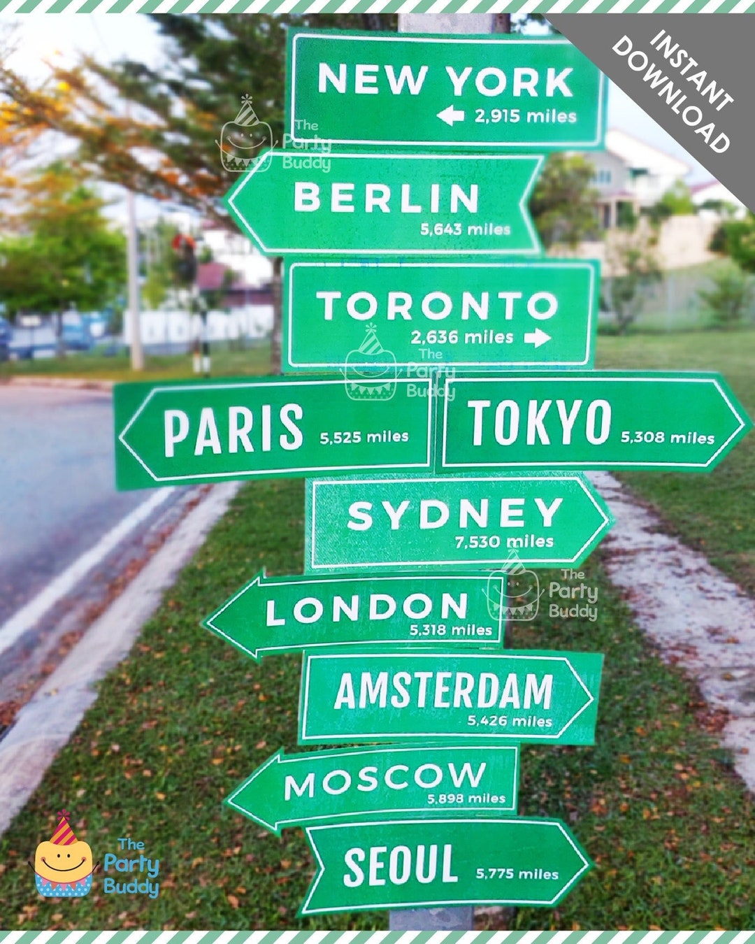 International City Signs Decoration | Travel Party Destination ...