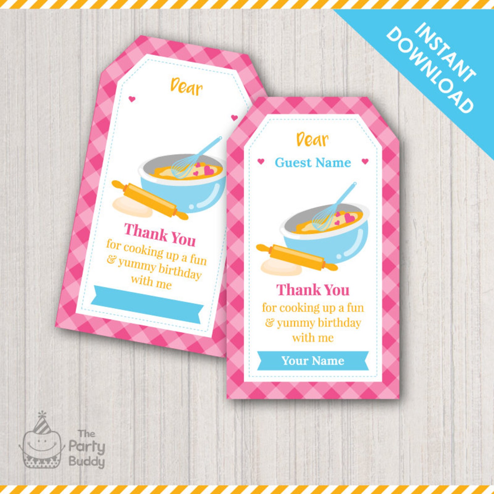 Cooking Party Thank You Tag Favor Tag Treats Label Girls - Etsy
