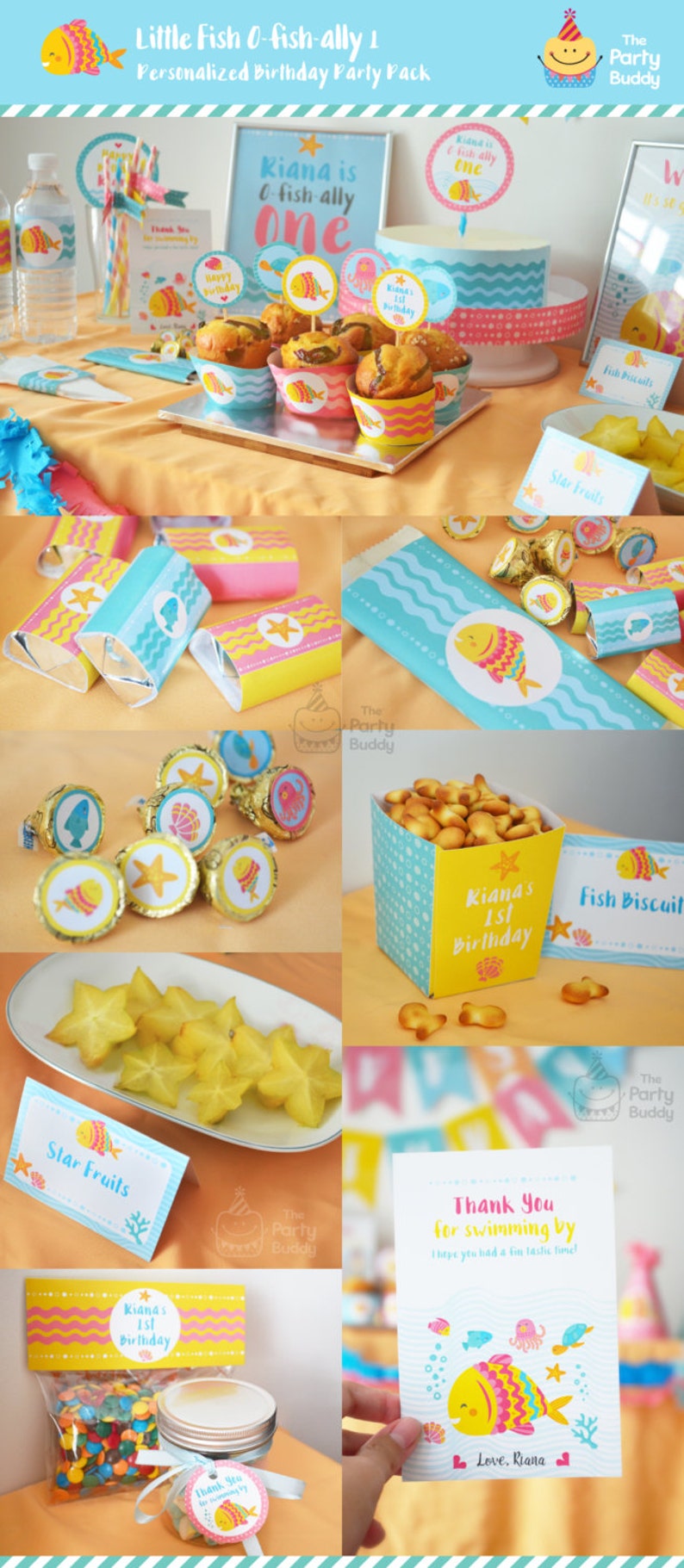 Ofishally Birthday Party Pack Under The Sea Girls Ocean | Etsy